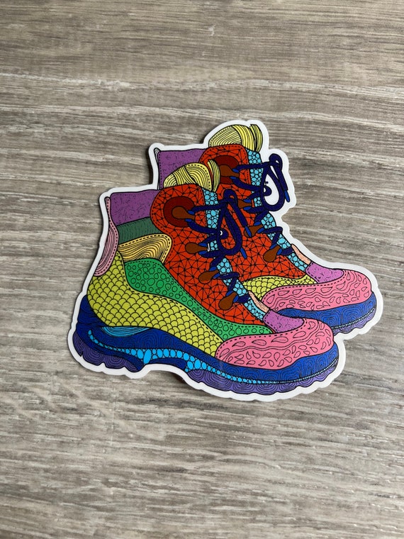 Hiking Boots Vinyl Sticker Vinyl Decal Laptop Sticker | Etsy