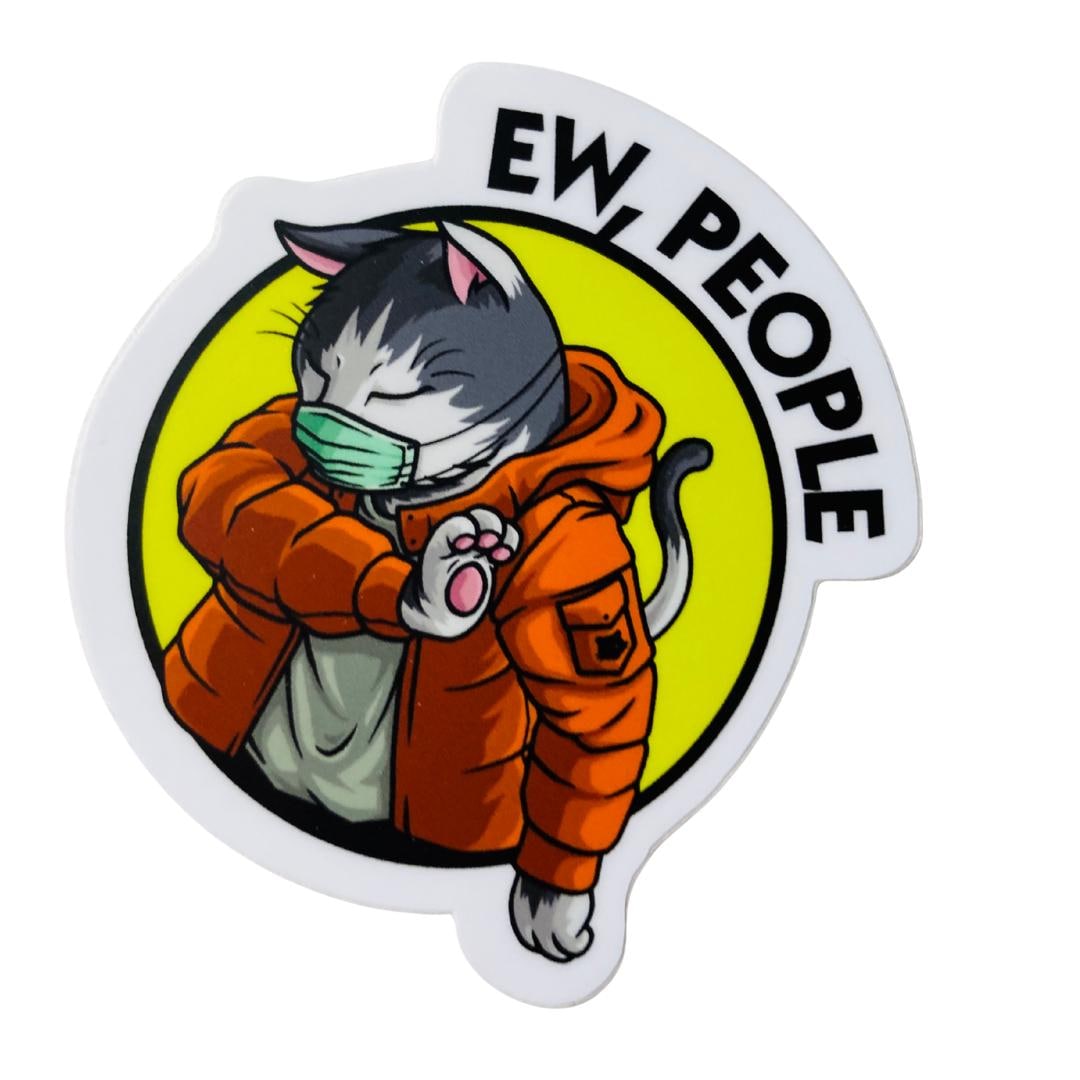 Ew People Cat Vinyl Sticker, Denali & Co. - Etsy