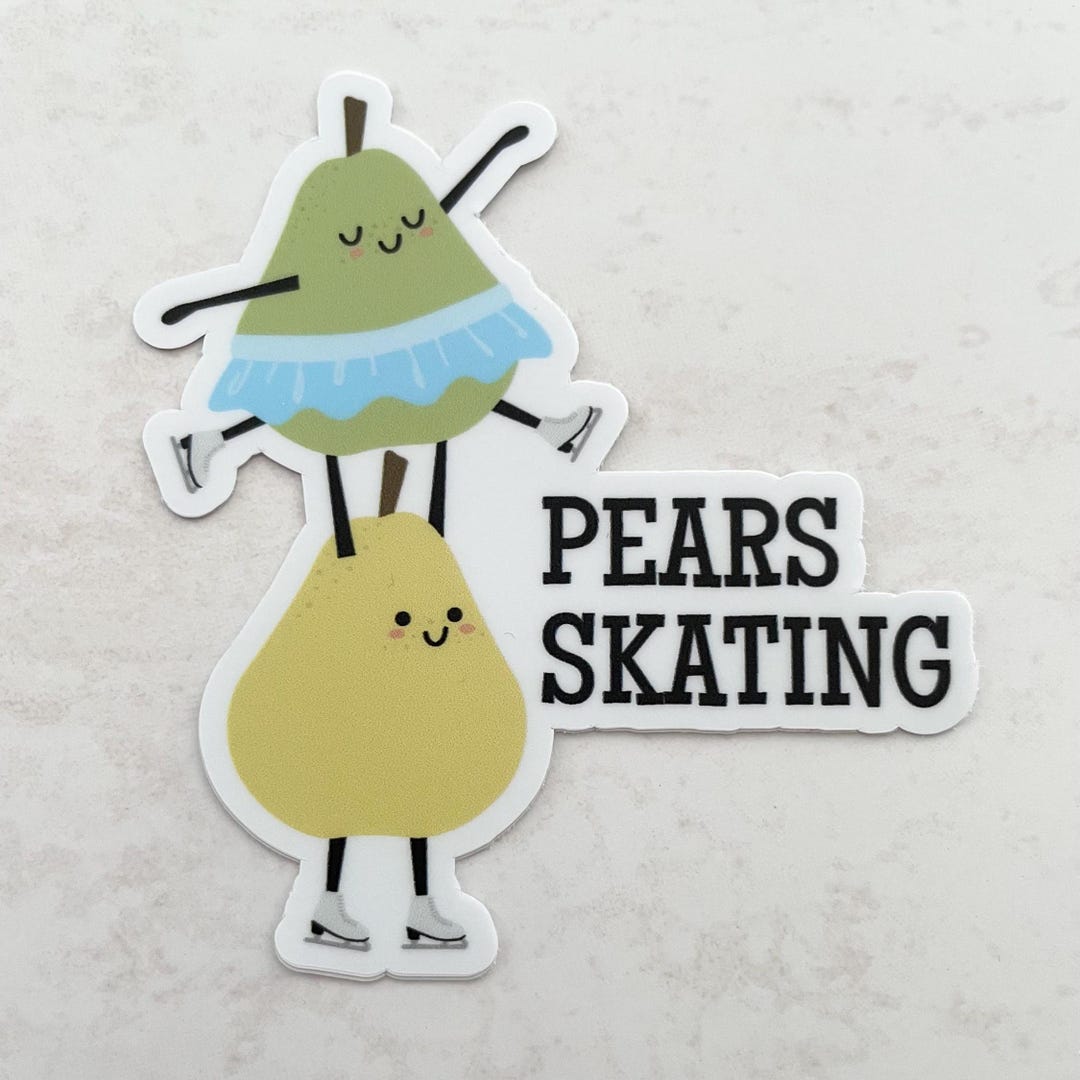 Pears Figure Skating Sticker: Weatherproof Vinyl Skate Sticker - Etsy