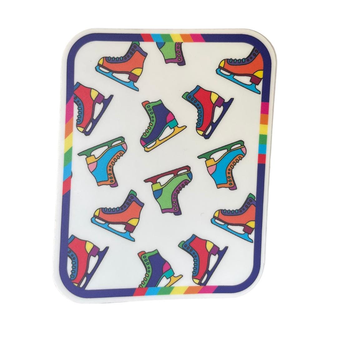 Rainbow Ice Skates Sticker: Weatherproof Figure Skating Gift - Etsy