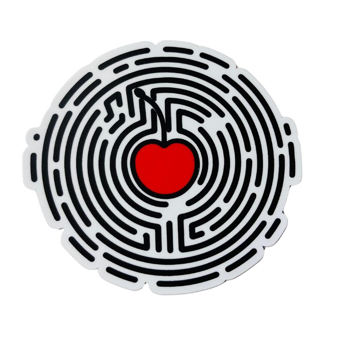 Cherry Maze Sticker: Fun Puzzle Design, Waterproof Vinyl - Etsy