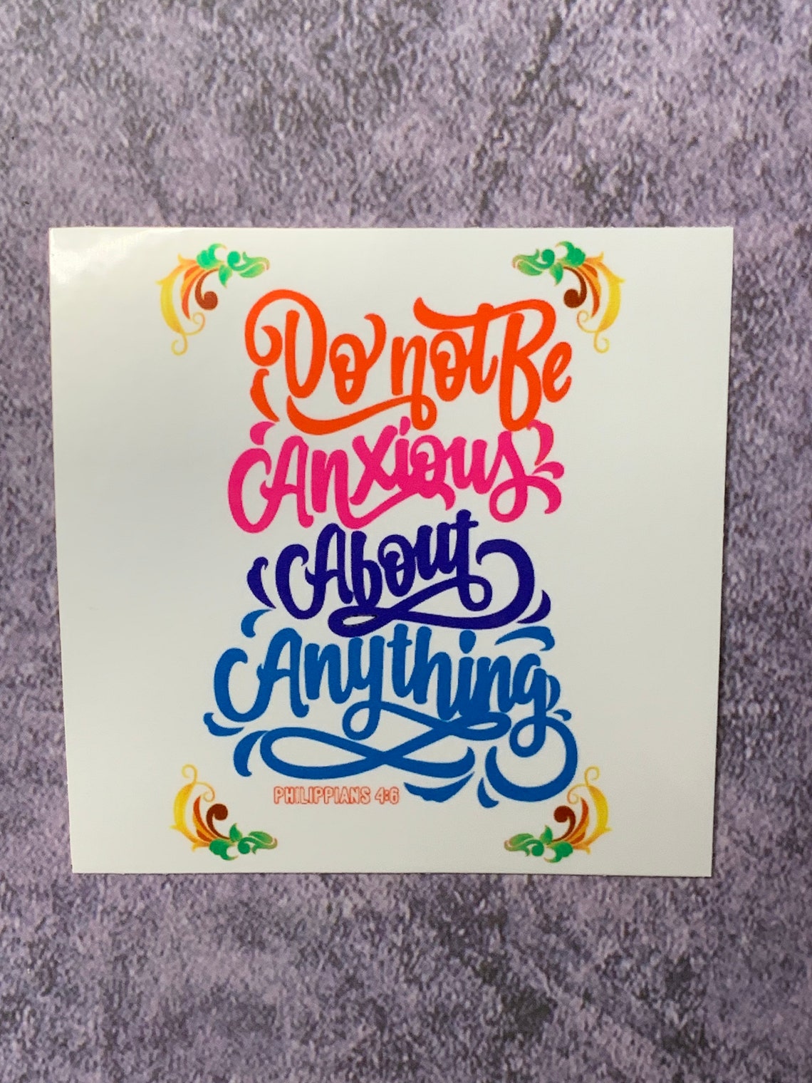 Do Not Be Anxious About Anything Vinyl Sticker Vinyl Decal | Etsy