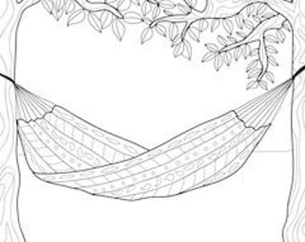 Printable Coloring Page Zentangle Camping Coloring Book | Etsy