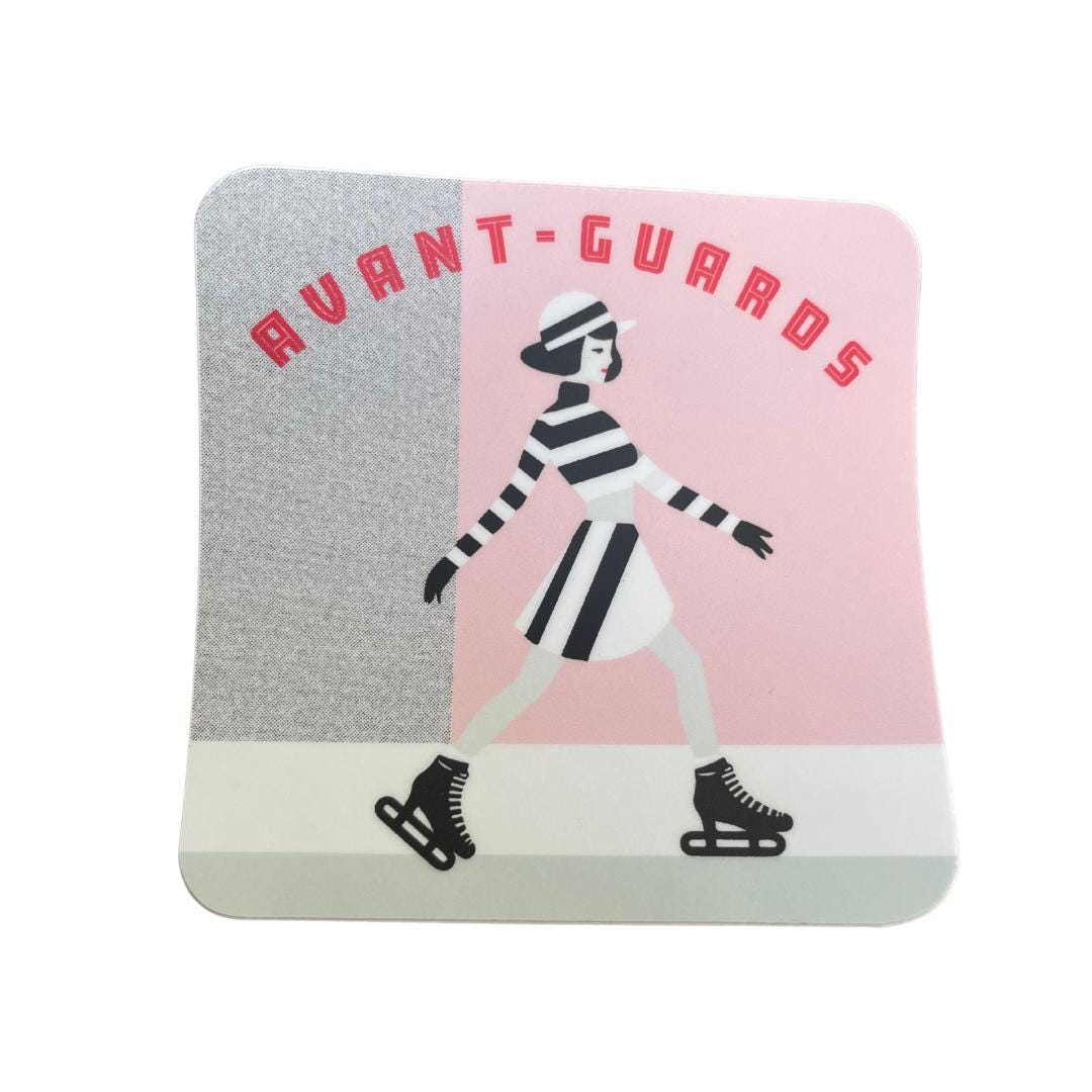 Retro Ice Skating Sticker: Avant-guards Vinyl Decal (3x3), Skate Gift ...