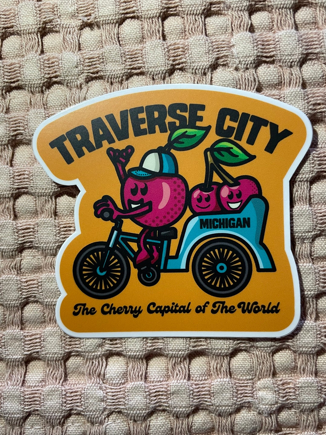 Cherry Capital of the World Bicycle Sticker, 3 X 2.75 - Etsy