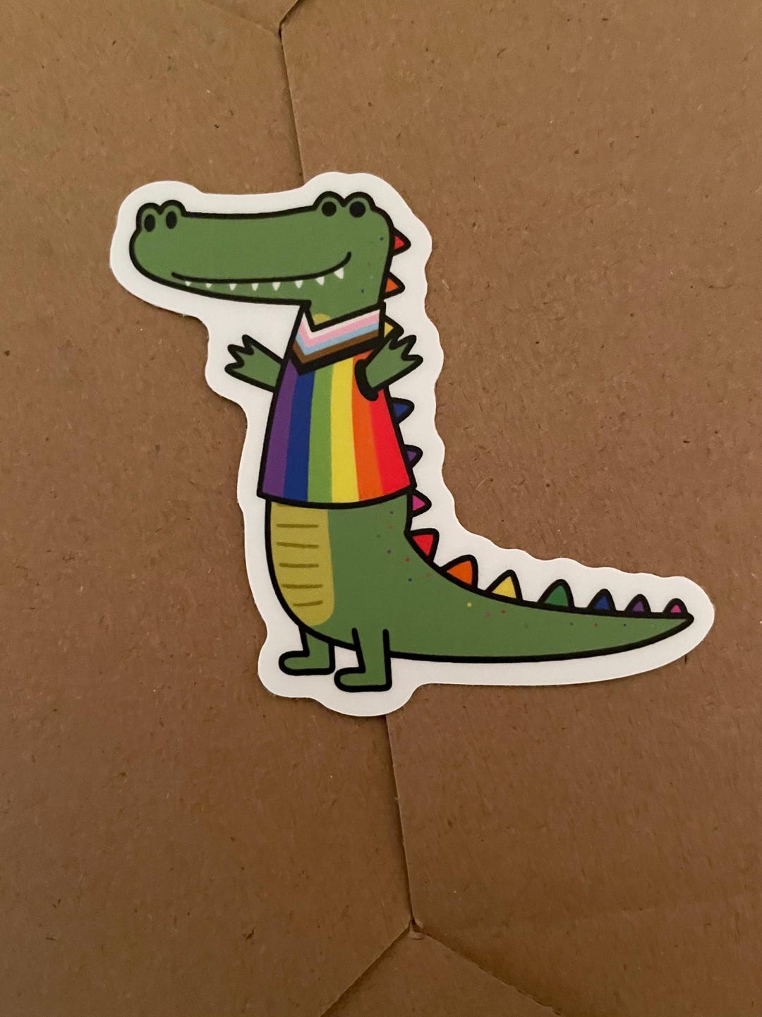 Ally-gator Pride Sticker Cute Alligator in Progress Pride Flag Sweater ...