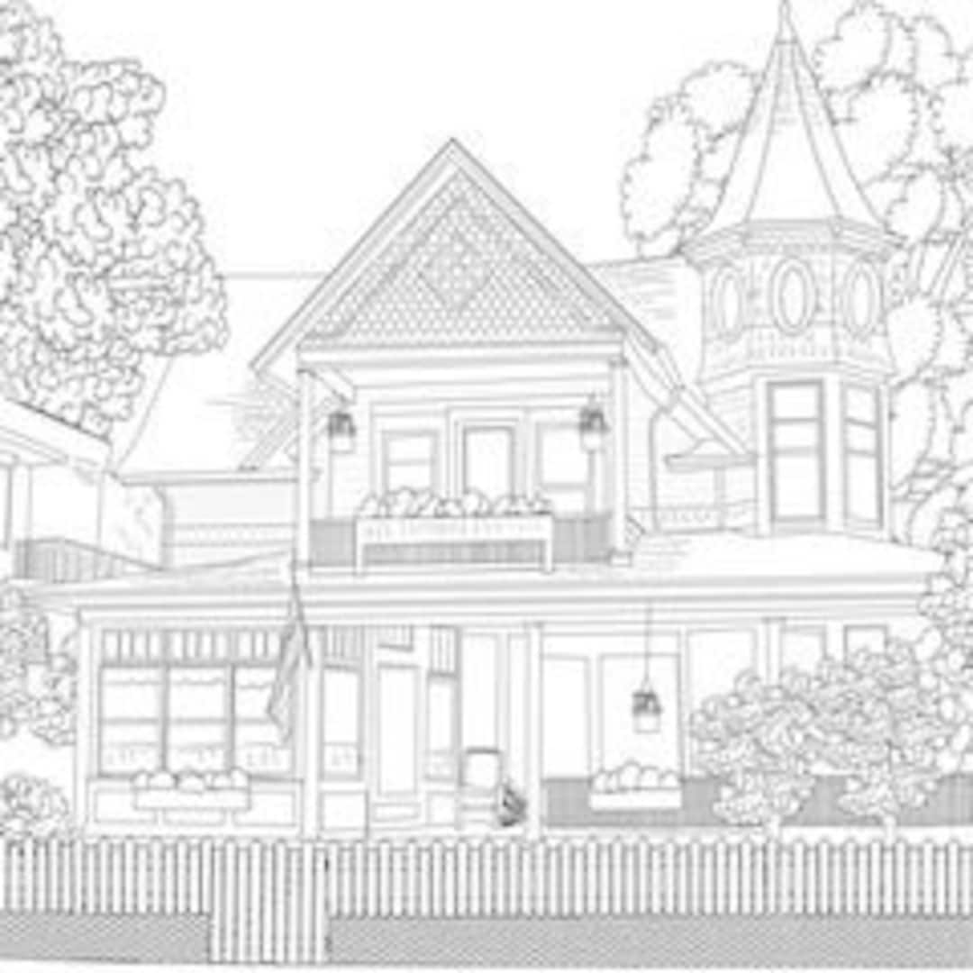Printable Mackinac Island Coloring Page, Zentangle Design, Architecture ...