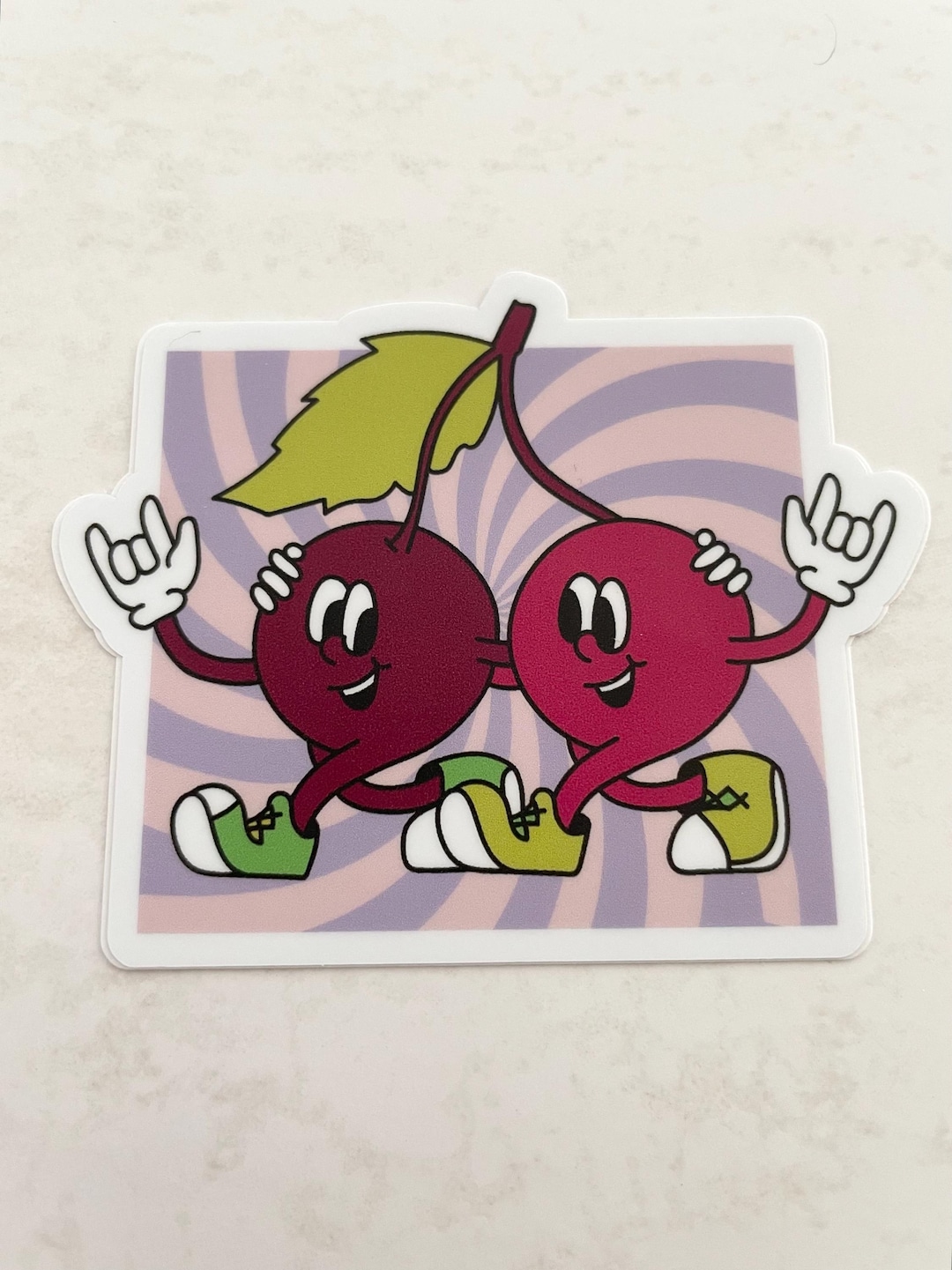 Rockin' Cherry Pals Cherry Sticker, Cherry Art, Denali & Co. - Etsy