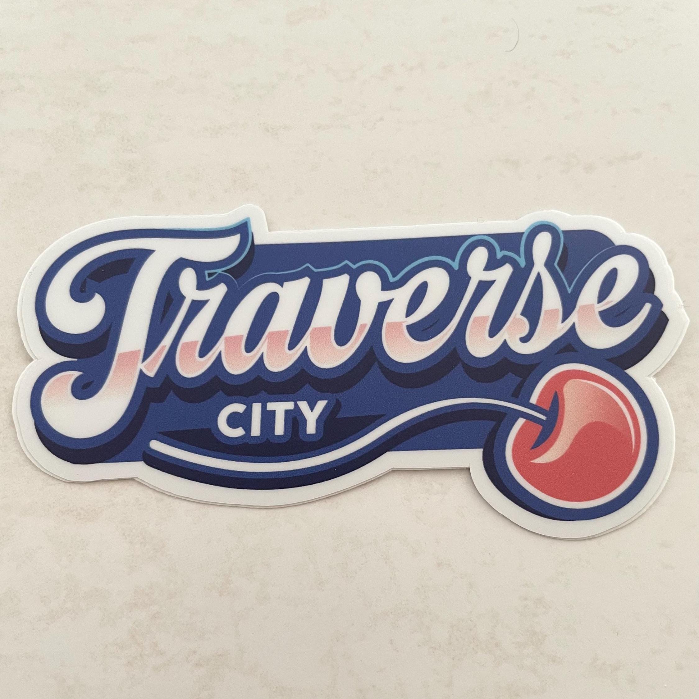 Traverse City Logo Style Sticker, 4" X 2", Denali & Co. Sticker - Etsy