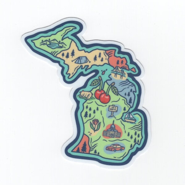 Michigan Sticker - Etsy
