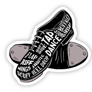Tap Shoe Vinyl Sticker, Vinyl Decal, Laptop Sticker, Dance Sticker ...
