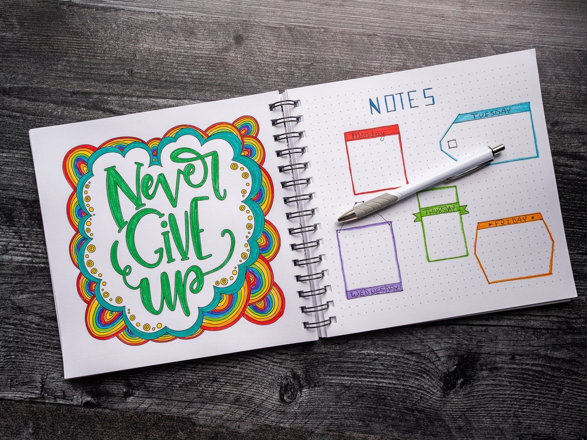 Encouragements: A Meditative Coloring Journal W/ 8 Stickers - Etsy