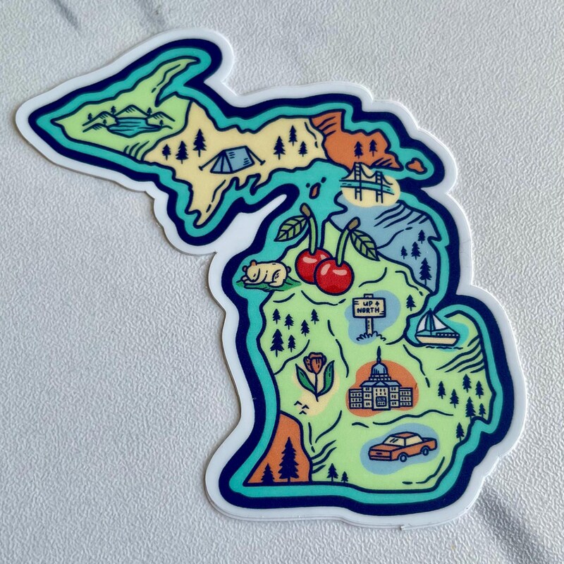 Michigan Sticker - Etsy