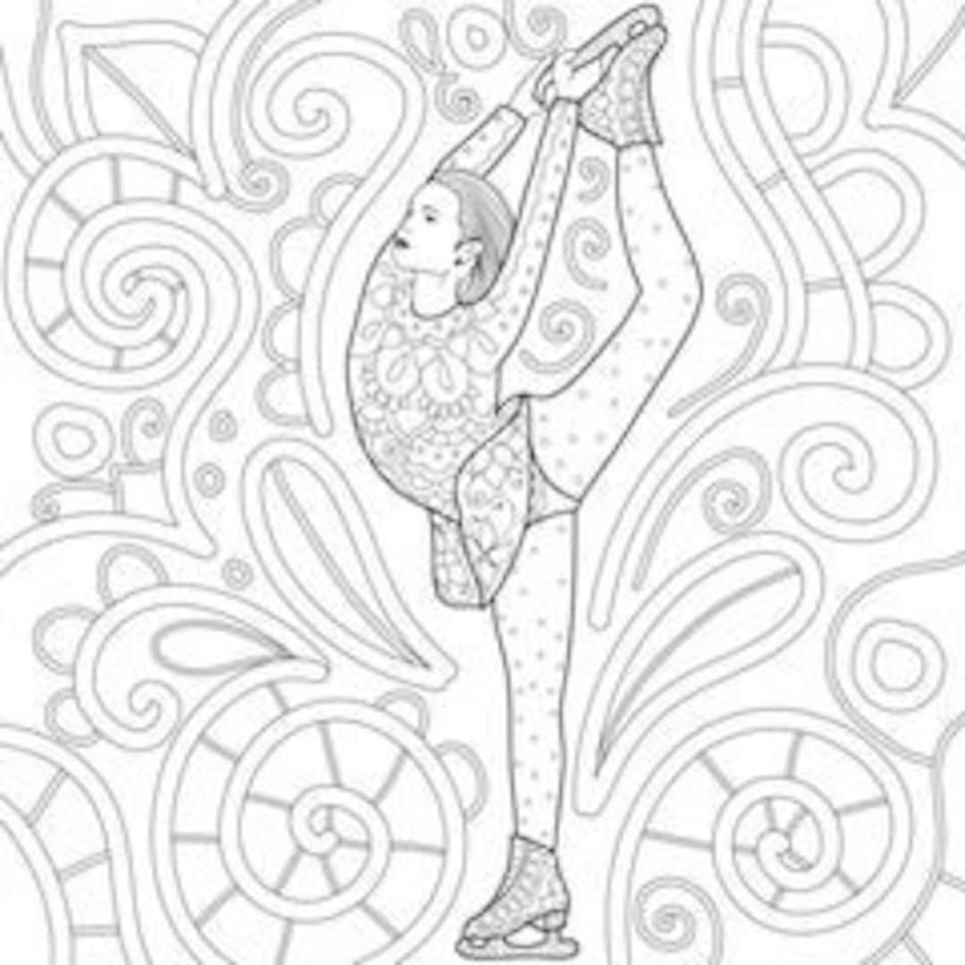 2 Printable Coloring Pages Zentangle Coloring Book Snowflake Skater - Etsy