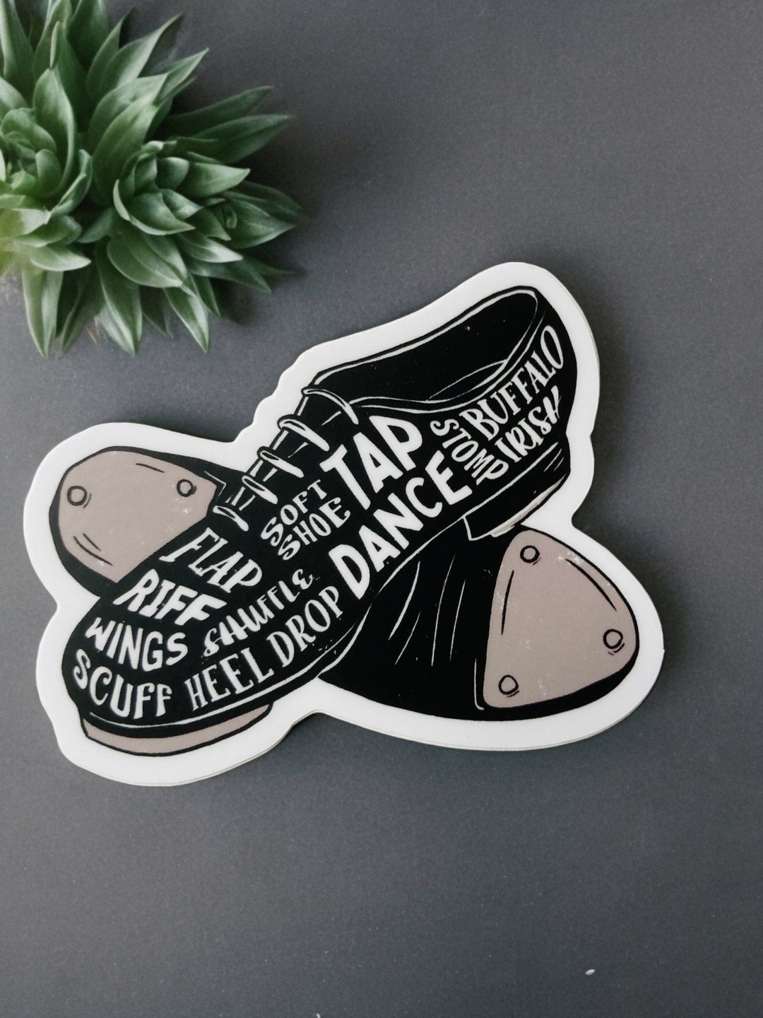 Tap Shoe Vinyl Sticker, Vinyl Decal, Laptop Sticker, Dance Sticker ...