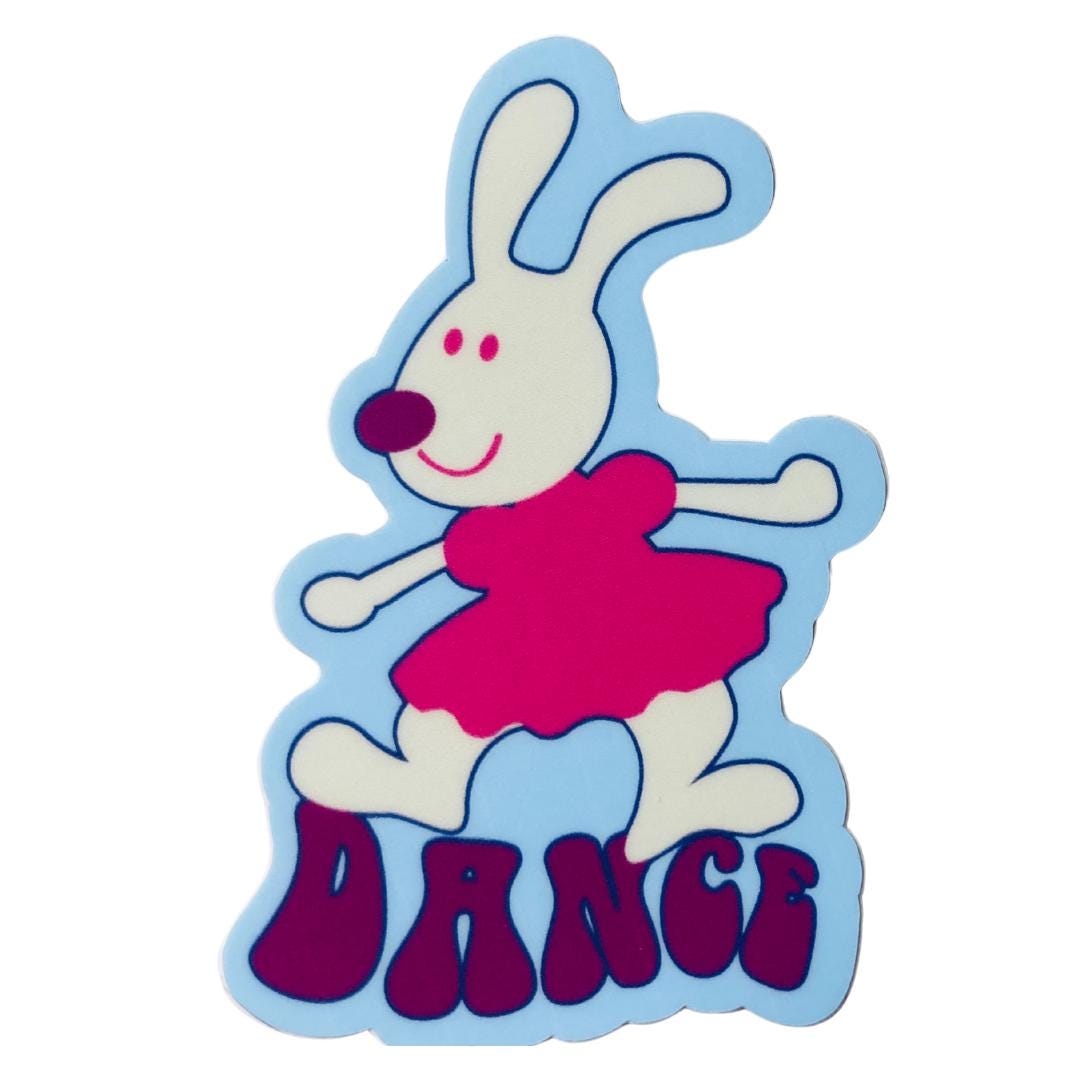 Groovy Dancing Bunny Sticker: Retro Dance Gift - Etsy