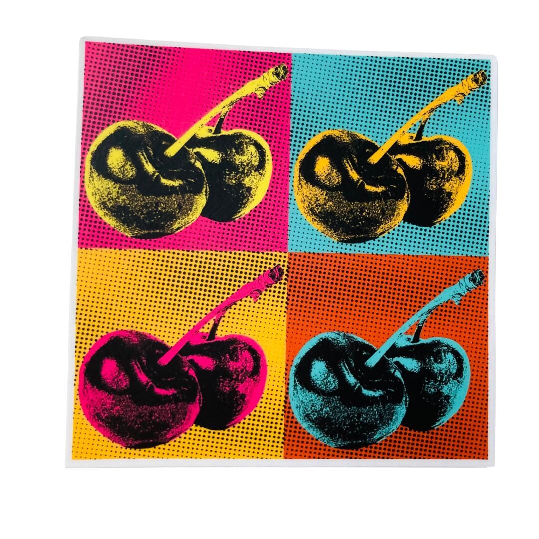 Pop Art Cherries Sticker, Warhol-style Cherries Design - Etsy