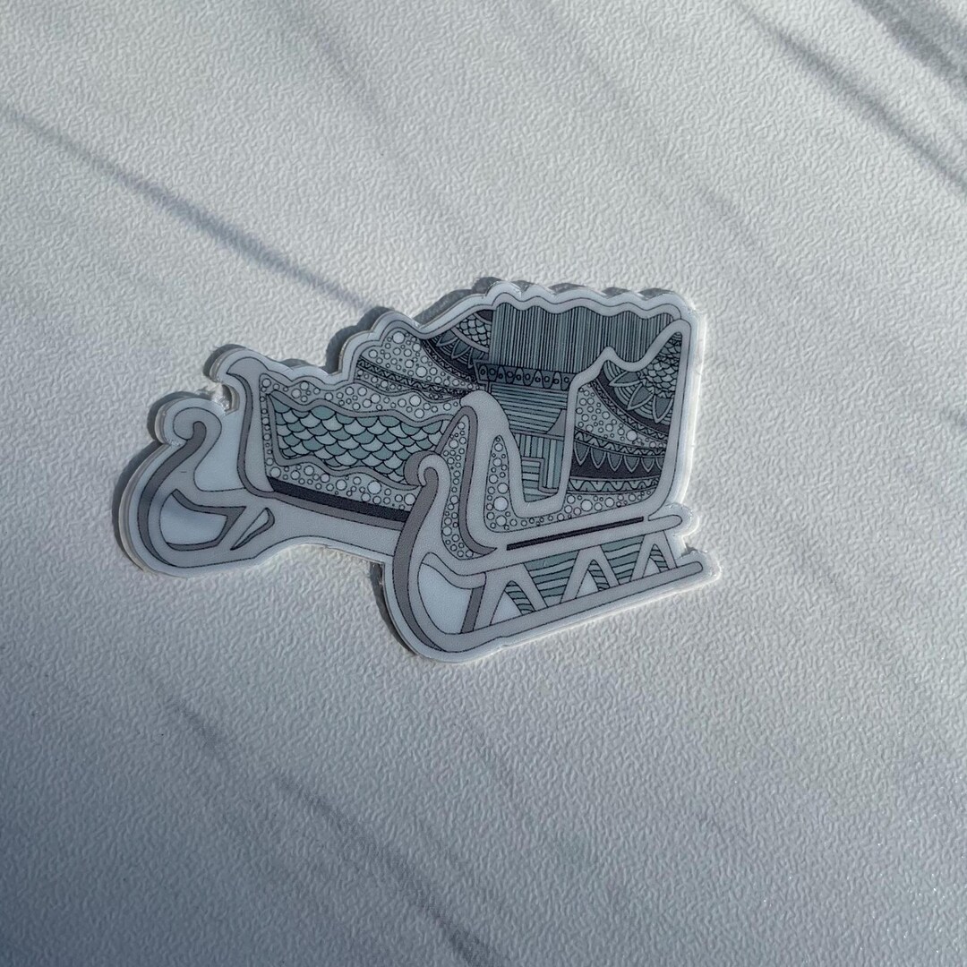 Nutcracker Sleigh Sticker Hand-drawn Intricate Sleigh Design 2 X 1.3 - Etsy