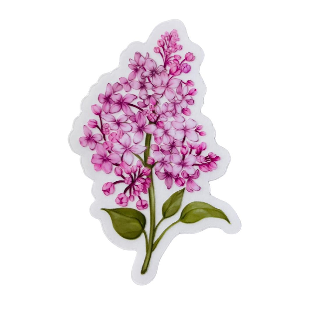 Lilac Floral Sticker: Waterproof Clear Vinyl Decal - Etsy