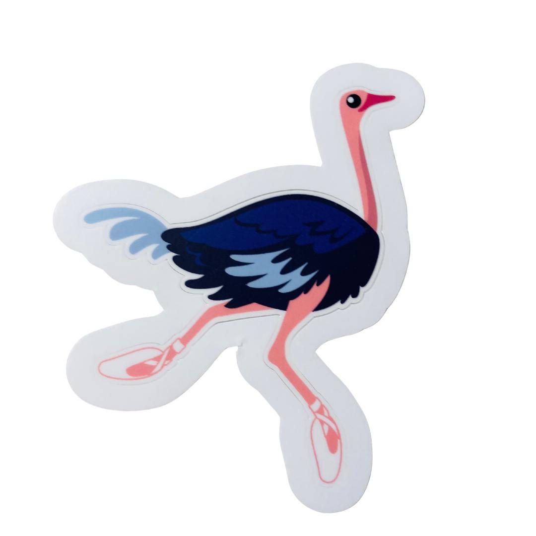 Dancing Ostrich Sticker – Funny Ballet Animal Vinyl Sticker for Dancers ...
