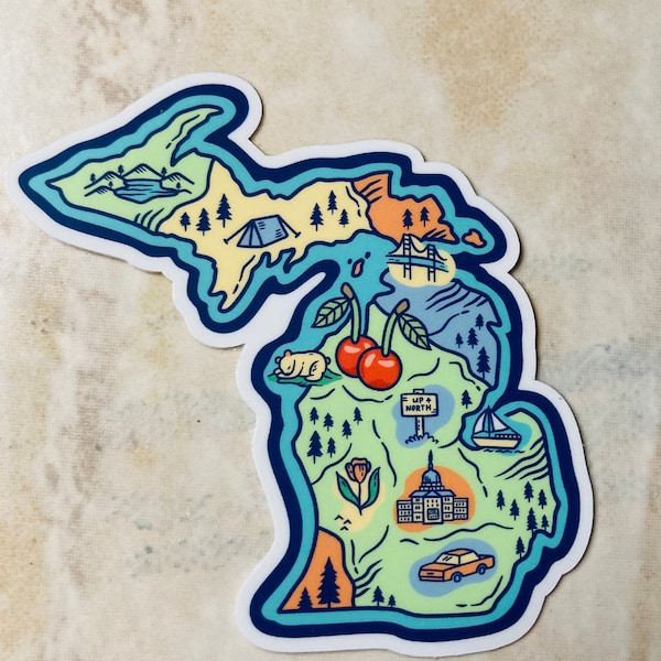 Michigan Sticker - Etsy