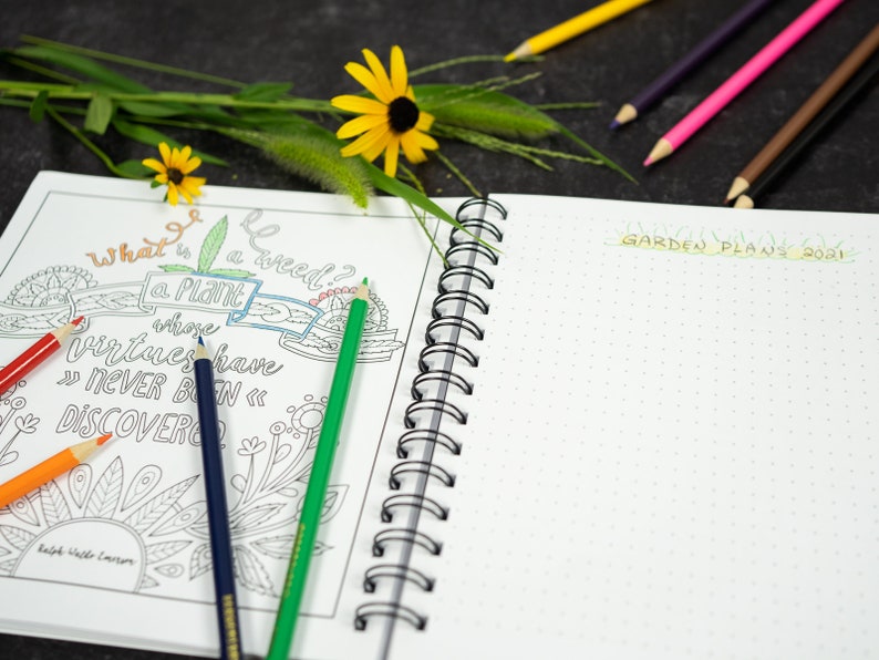 Encouragements: A Meditative Coloring Journal W/ 8 Stickers - Etsy