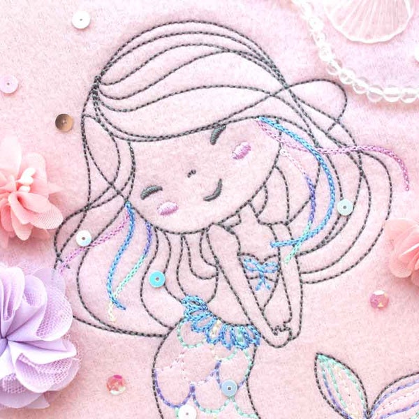 Mermaid Embroidery - Etsy