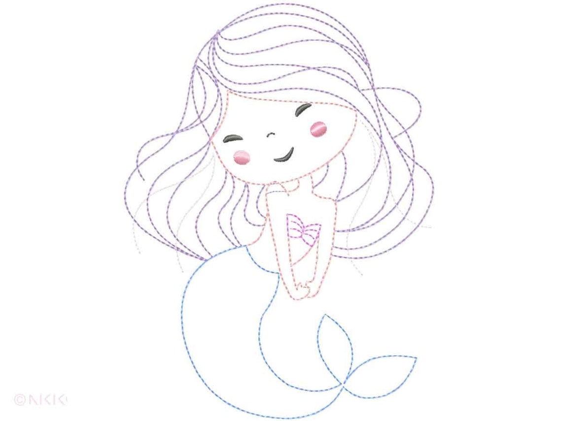 Embroidery File "mermaid 3" 18*30 Appli - Etsy