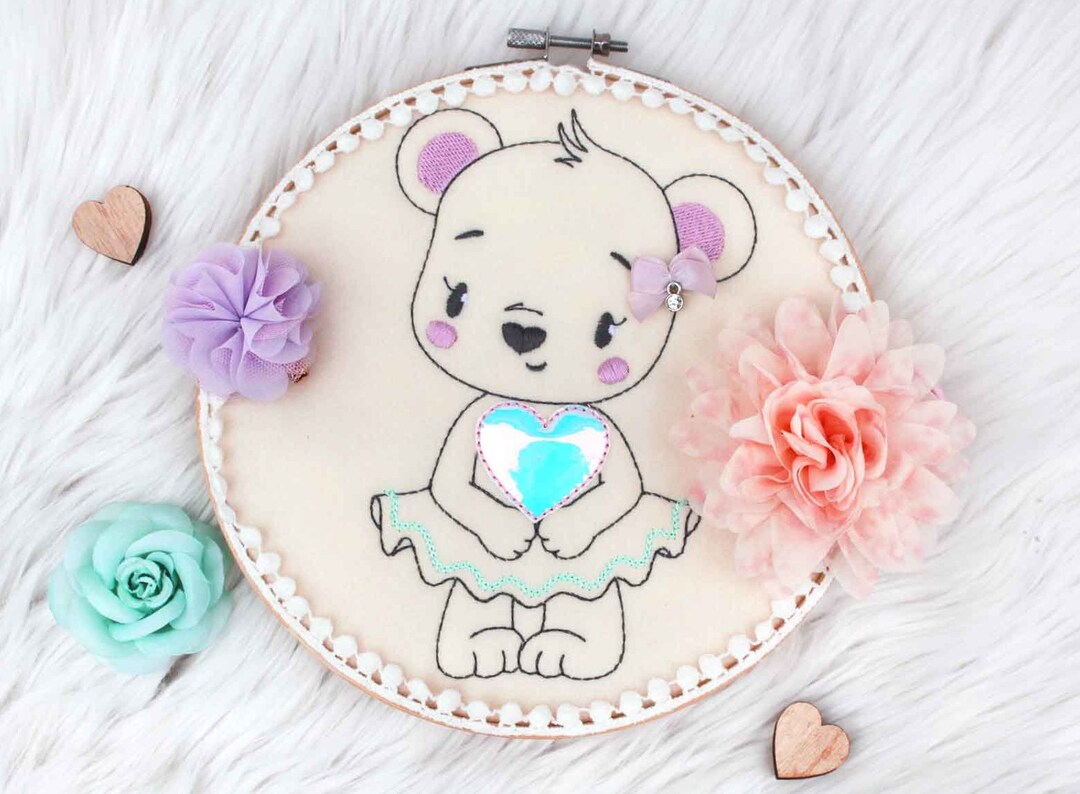 Embroidery File teddy Doodle 13x18 10x10 Bear Bear Danke Thank You ...