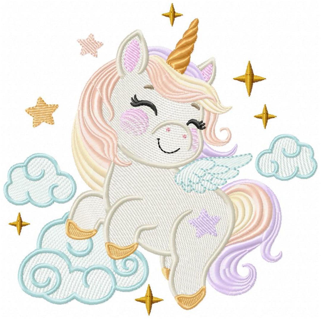 Embroidery Pattern Unicorn Horse Birthday Cute Girls Animals Back to ...