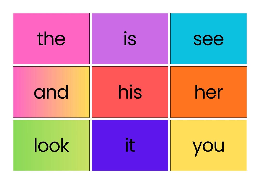 Age 4 - Keywords Flashcards - Etsy