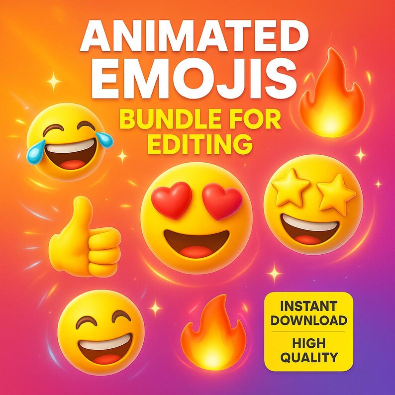 Animated 3D Emoji Pack | Social Media Overlay Stickers - Etsy Canada