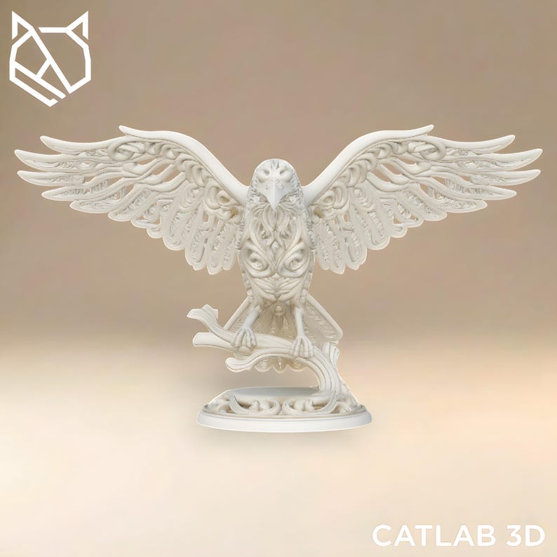 Filigree Crow Sculpture STL - 3D Printable Animal File - Home Decor - Etsy