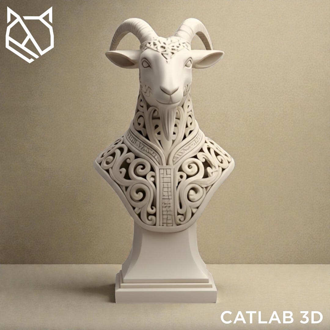 Goat: Filigree Chinese Zodiac STL I Digital Sign Sculpture I 3D ...