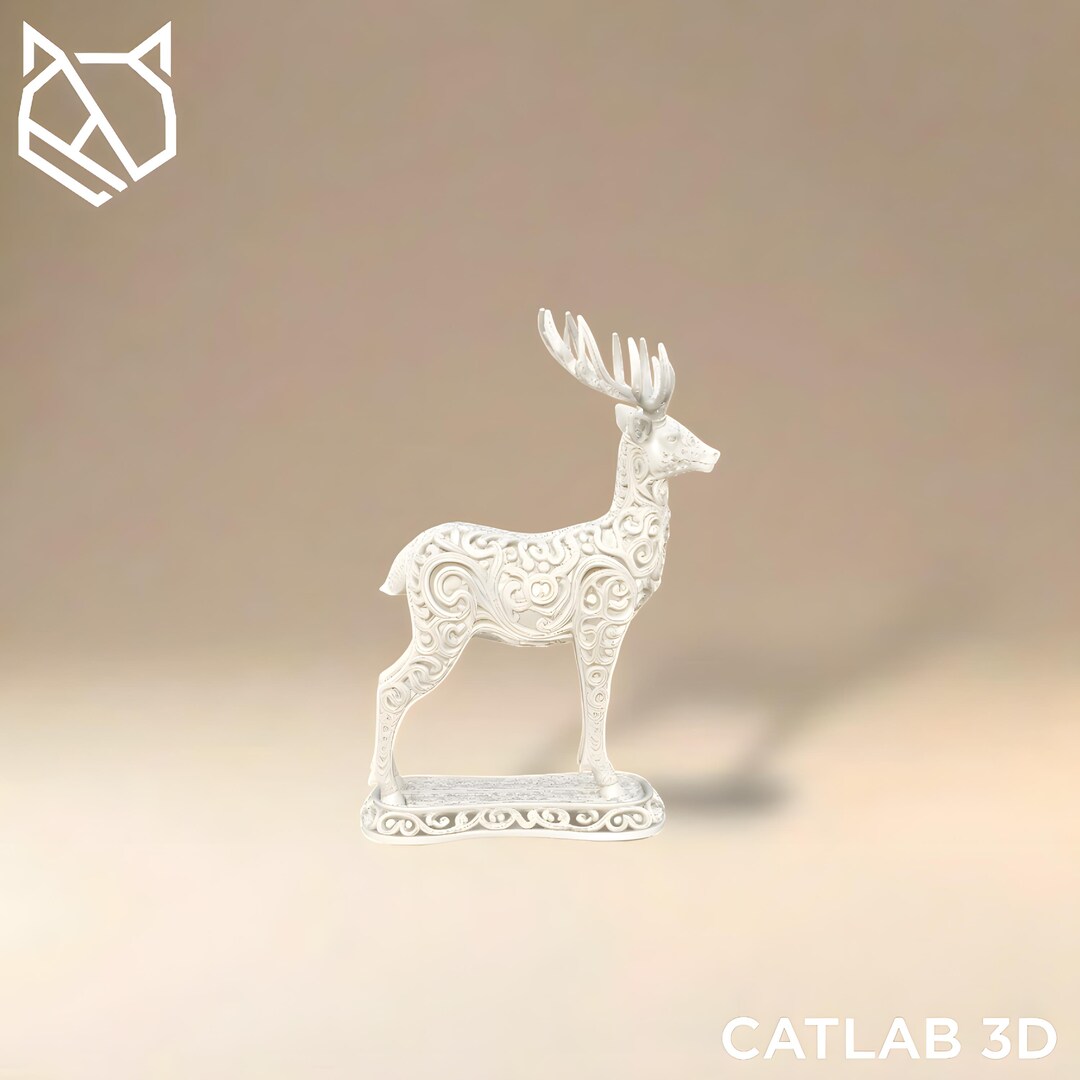 Filigree Deer Sculpture STL - 3D Printable Animal File - Home Decor - Etsy