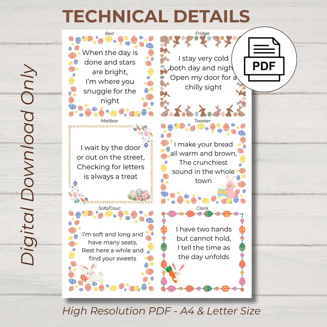 Easter Scavenger Hunt Clues for Kids, 42 Printable Easter Treasure Hunt ...