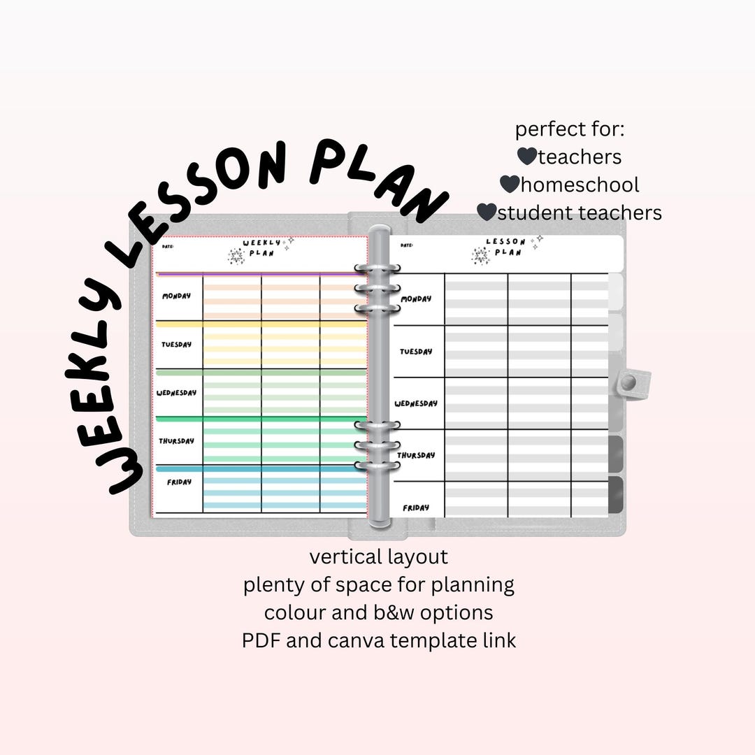 Weekly Lesson Plan || Teacher Planner || Homeschool || Special ...