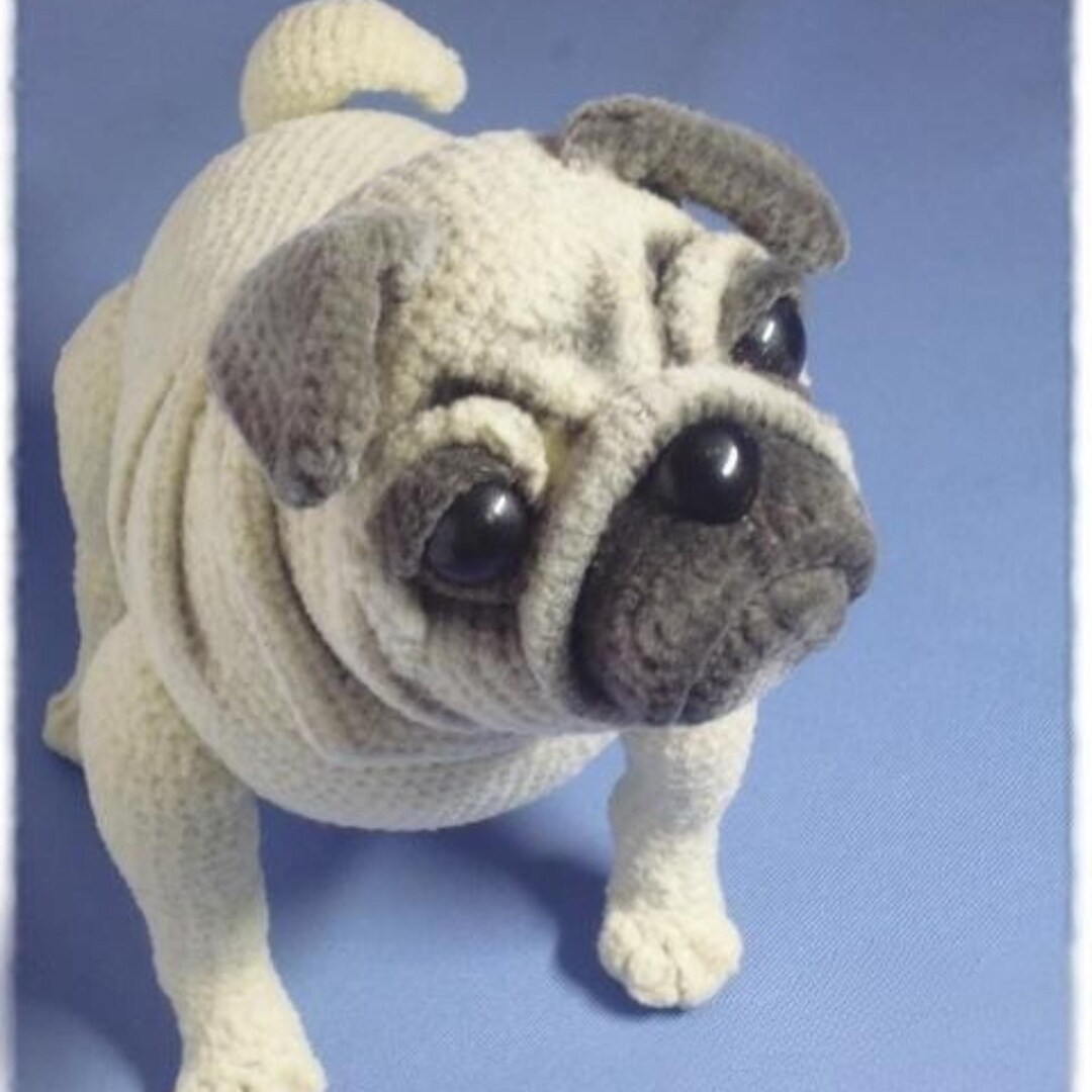 Realistic Pug Dog Crochet Pattern PDF • Amigurumi Pug Pattern ...