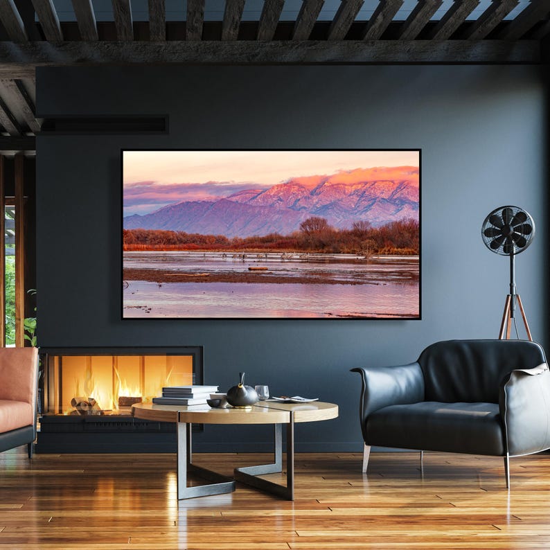 Frame TV Art, Rio Grande Winter Sunset, Albuquerque (digital Download ...