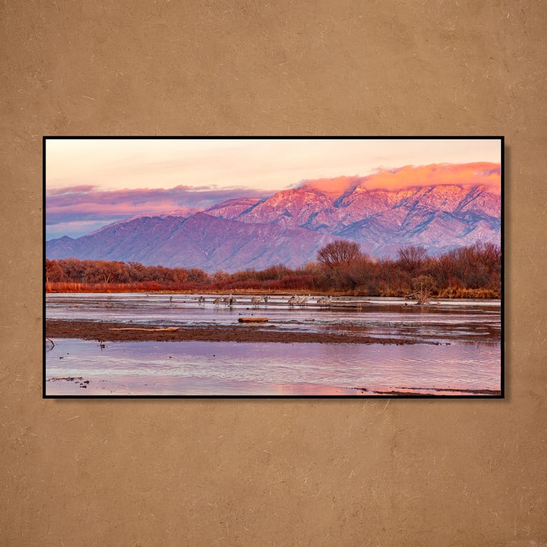 Frame TV Art, Rio Grande Winter Sunset, Albuquerque (digital Download ...