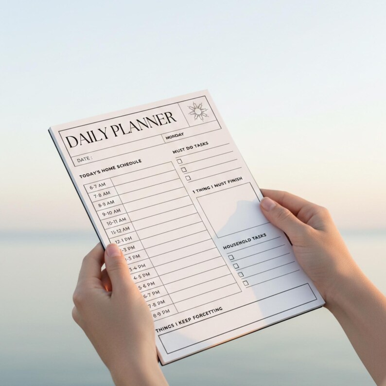 Minimal Daily Printable Planner 2026, Simple Productivity Planner for ...