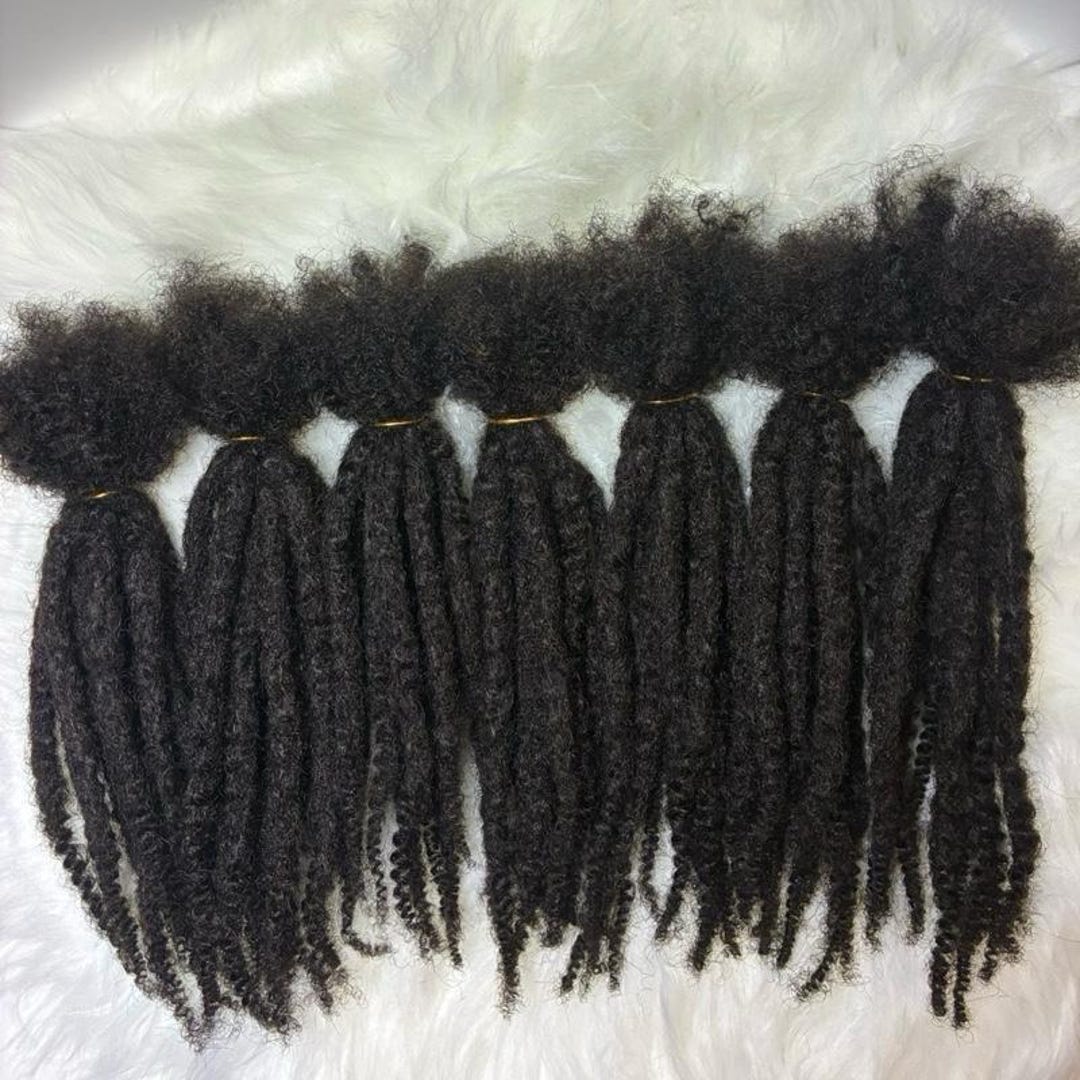 Empress Tree Handmade Curly 100% Human Hair Loc Extensions, Textured ...