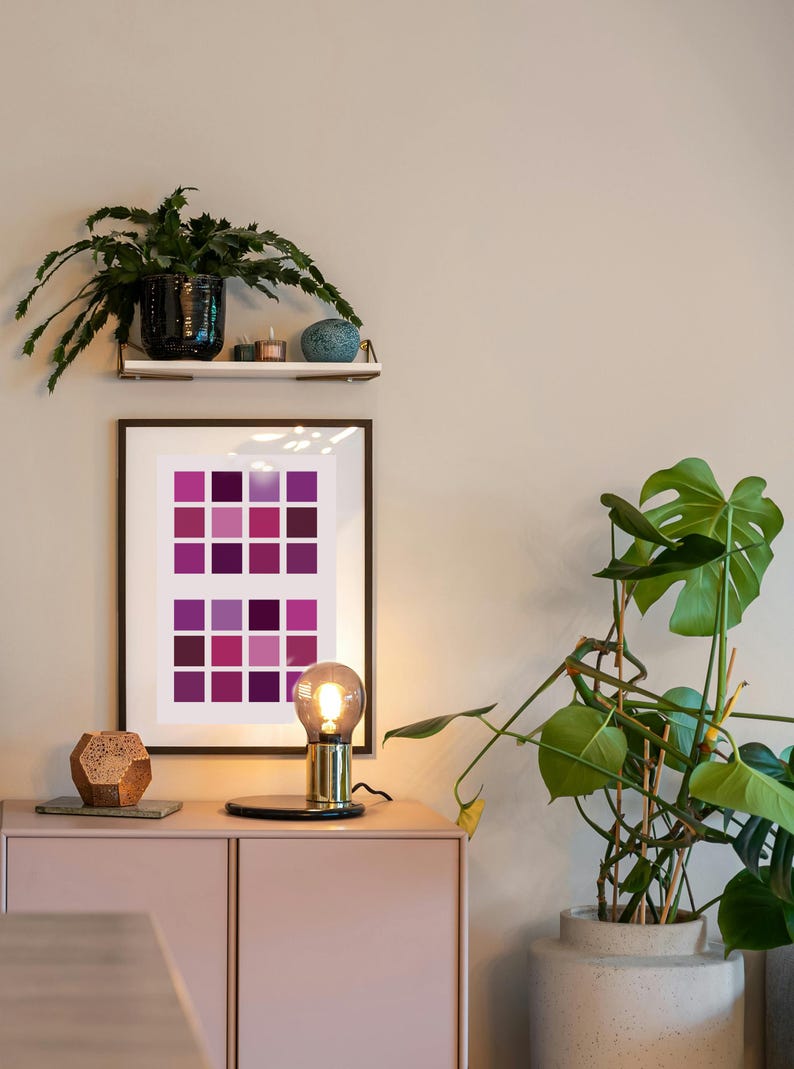 Purple Gallery Wall Art Printable, Abstract Geometric Print, Minimalist ...