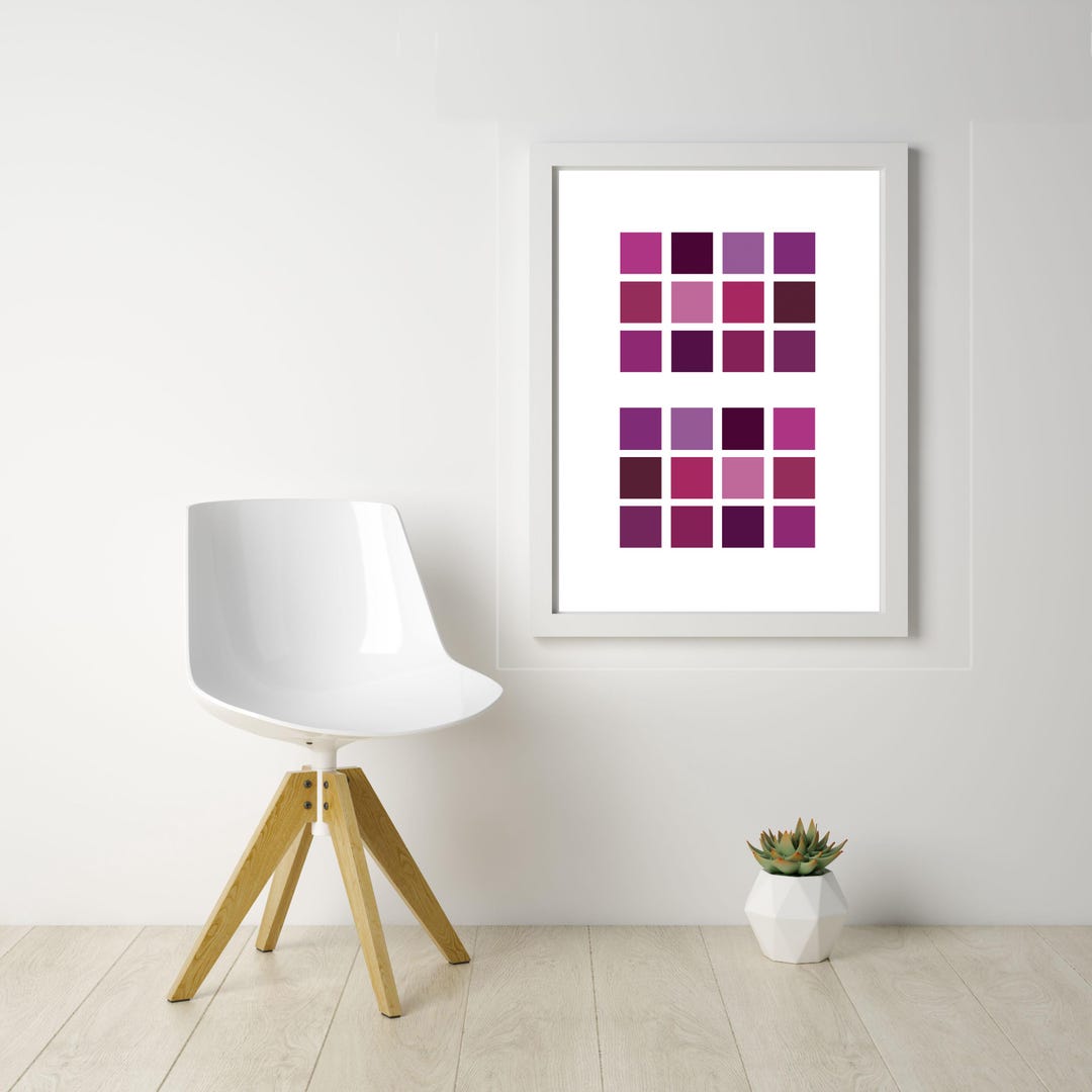 Purple Gallery Wall Art Printable, Abstract Geometric Print, Minimalist ...