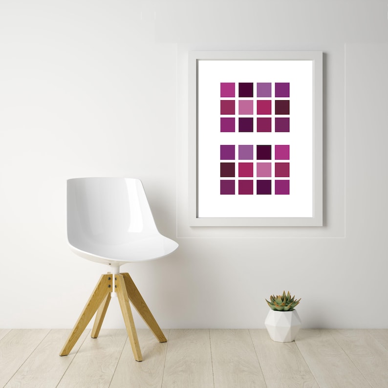 Purple Gallery Wall Art Printable, Abstract Geometric Print, Minimalist ...