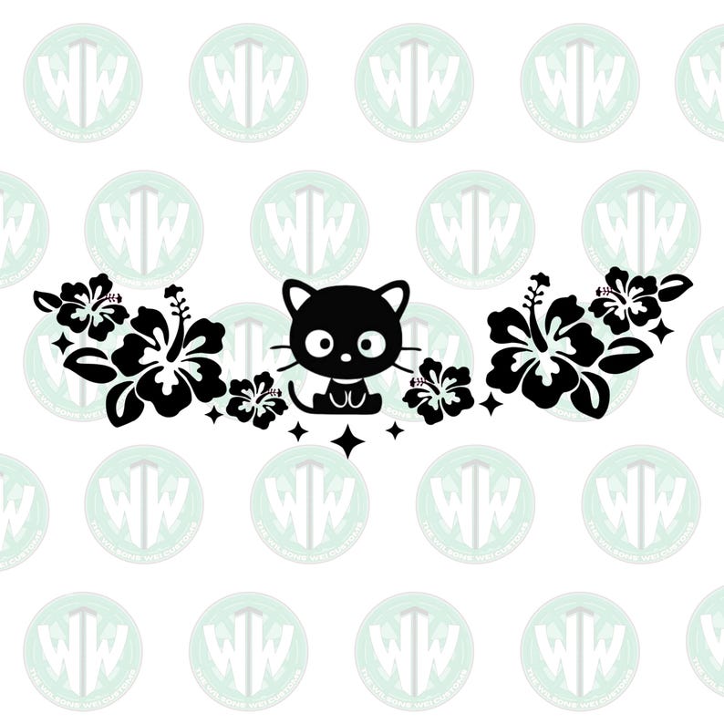 Chococat Inspired Hibiscus Decal | Chocolate Inspired | Cat Tramp Stamp ...