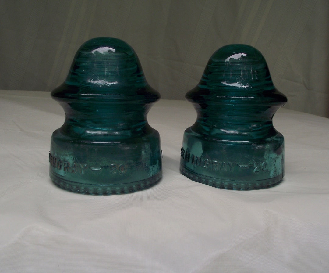 2 Hemingray No. 20 Green Insulators - Etsy