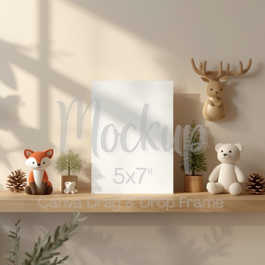 Woodland Animal Baby Shower Invitation Mockup | Forest Theme Nursery ...