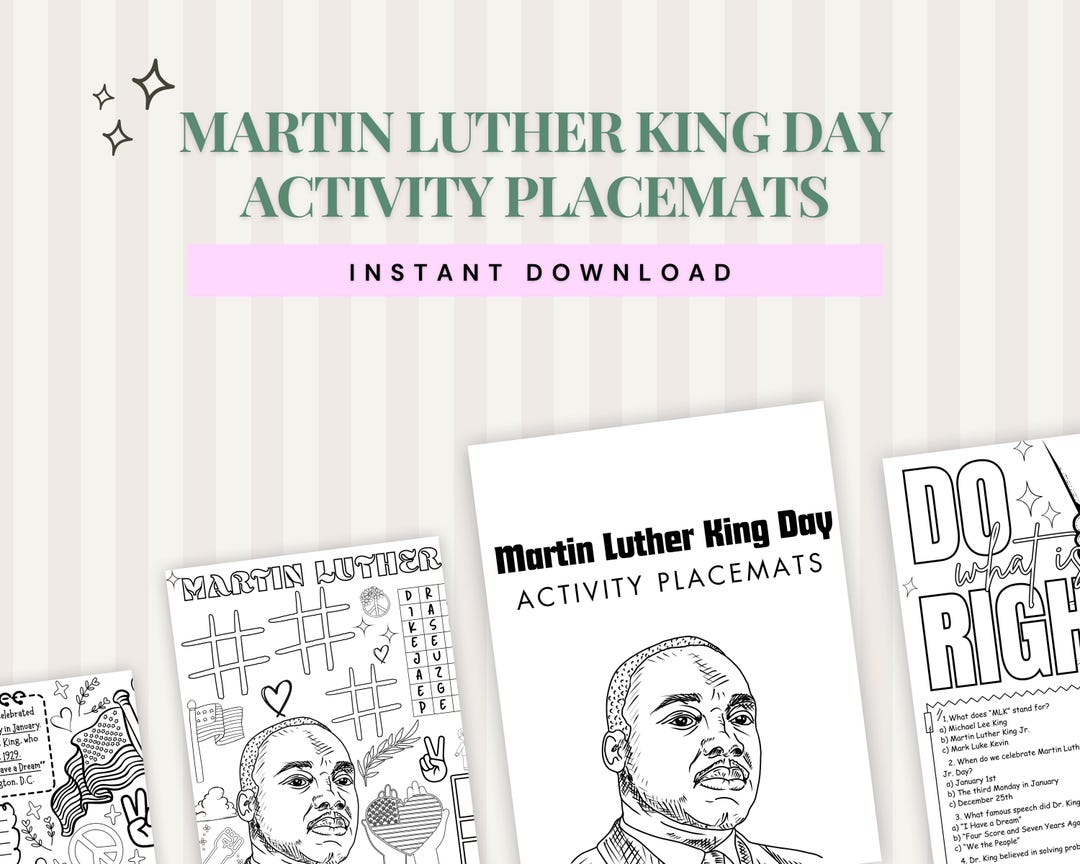 Printable MLK Day Craft and History Worksheet for Kids - Etsy
