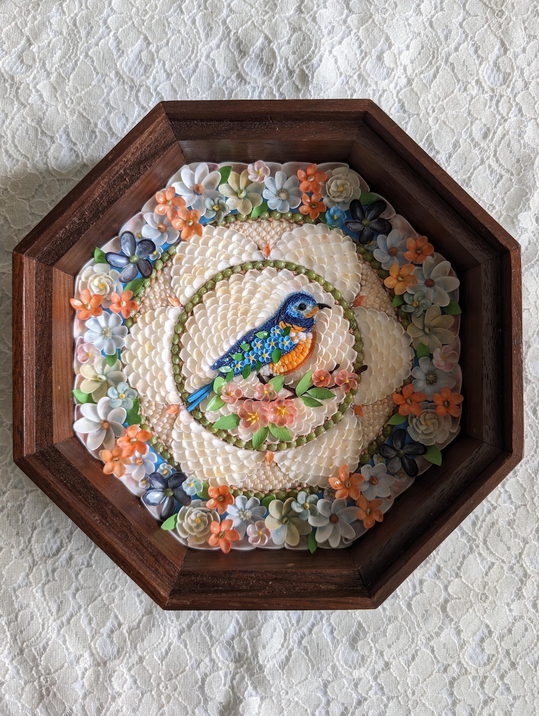 Sailor's Valentine Made to Order, Bluebird Shell Art Wall Hangings ...